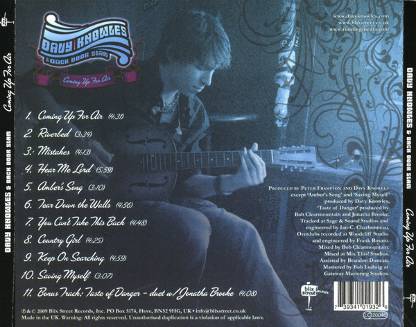 CD Davy Knowles & Back Door Slam – Coming Up For Air | Master Sound